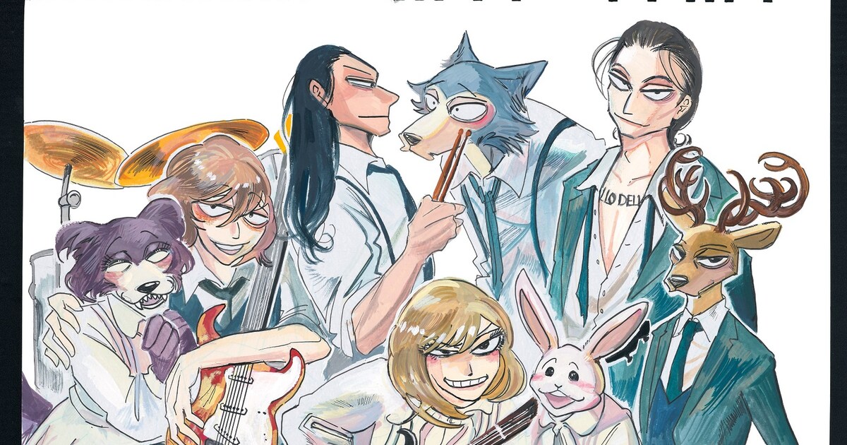 板垣巴留「BEASTARS」×マネスキンのコラボイラスト公開、メンバーとレゴシたちが共演（コメントあり / 動画あり） - コミックナタリー