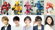 下段左から浅沼晋太郎、梶裕貴、宮本侑芽、佐藤拓也、福圓美里。