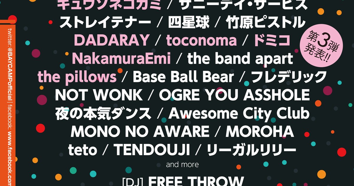 「BAYCAMP 2018」第3弾発表で泉谷しげる、the pillows、ichikoroら9組 - 音楽ナタリー