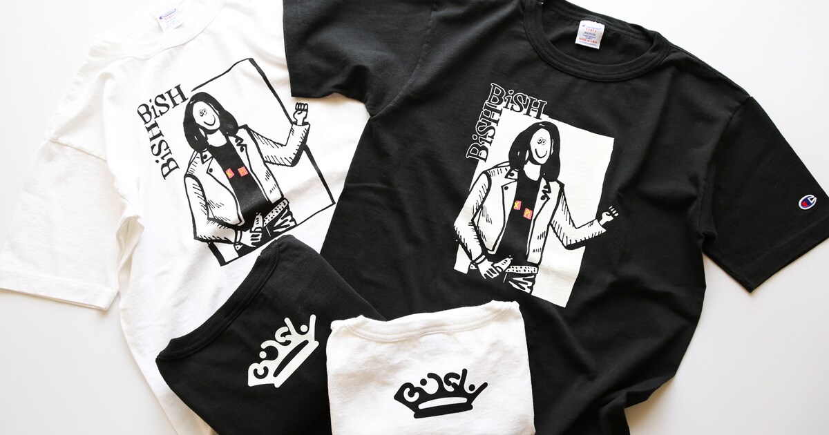 BiSHとChampionのコラボTシャツ発売決定、購入者100人招待の特別ライブも - 音楽ナタリー
