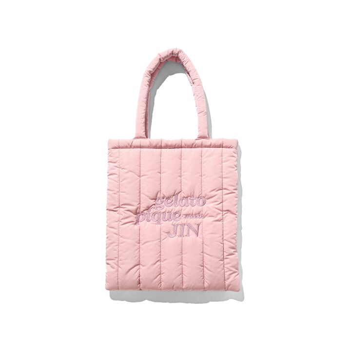 QUILTING TOTE BAG（PINK） - BTS・JINとジェラピケのコラボアイテム発売、“JIN's BEAR”をあしらった ...